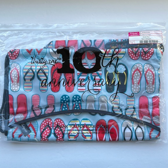 thirty-one | Accessories | Thirty One Backpack Fun Flops Drawstring ...